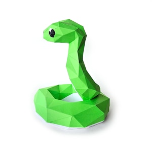 3D Paper Snake Sculpture: DIY Low Poly Craft (PDF, SVG) - Etsy