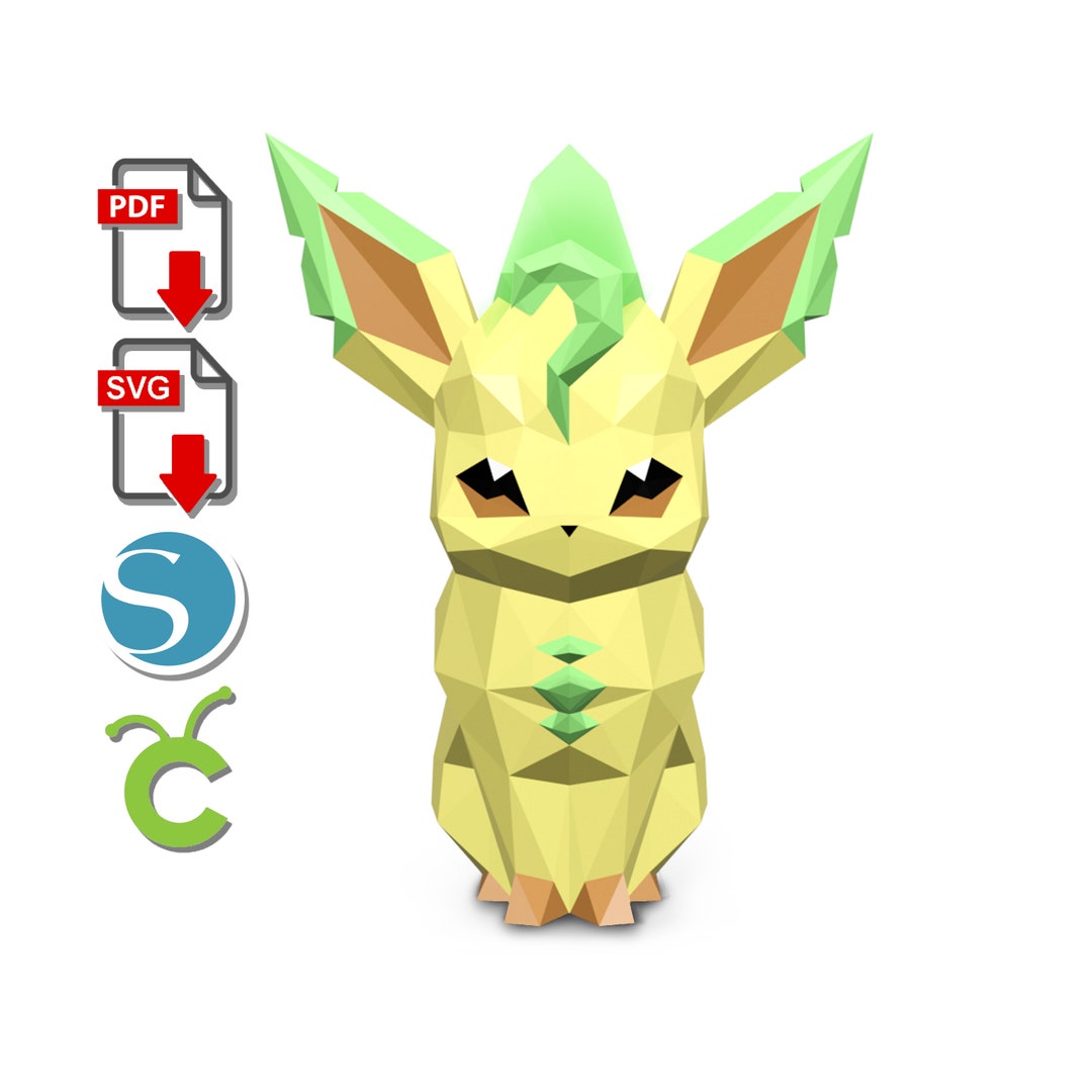 Leafeon Papercraft, 3d Printed, for Cricut or Silhouette Cameo, Pdf ...