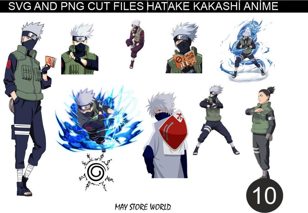10 Hatake Kakashi Png ,anime Graphic Design Anime T-shirt Design PNG ...
