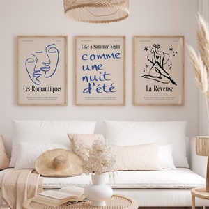 French Poster Set of 3 French Words Print Aesthetic Vintage France Art ...