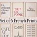 Aesthetic French Words Print | Summer France Poster Set of 6 | Trendy ...
