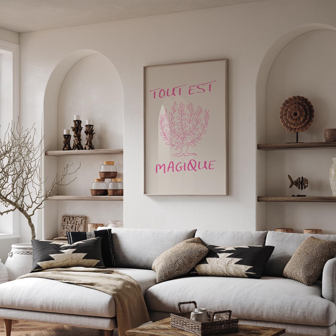 Aesthetic French Words Poster, France Print Tout Est Magique Print ...
