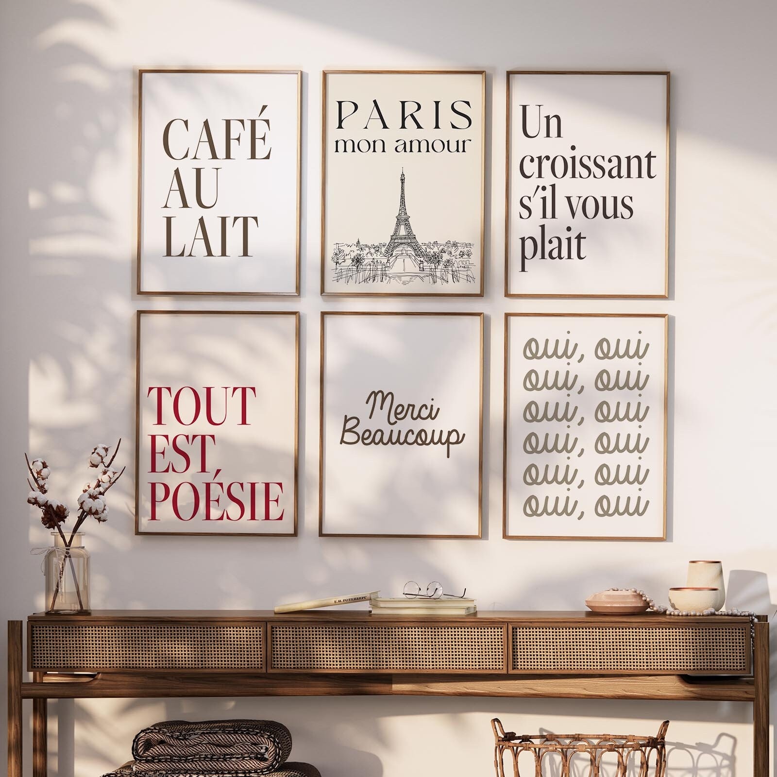 Aesthetic French Words Print | Summer France Poster Set of 6 | Trendy ...