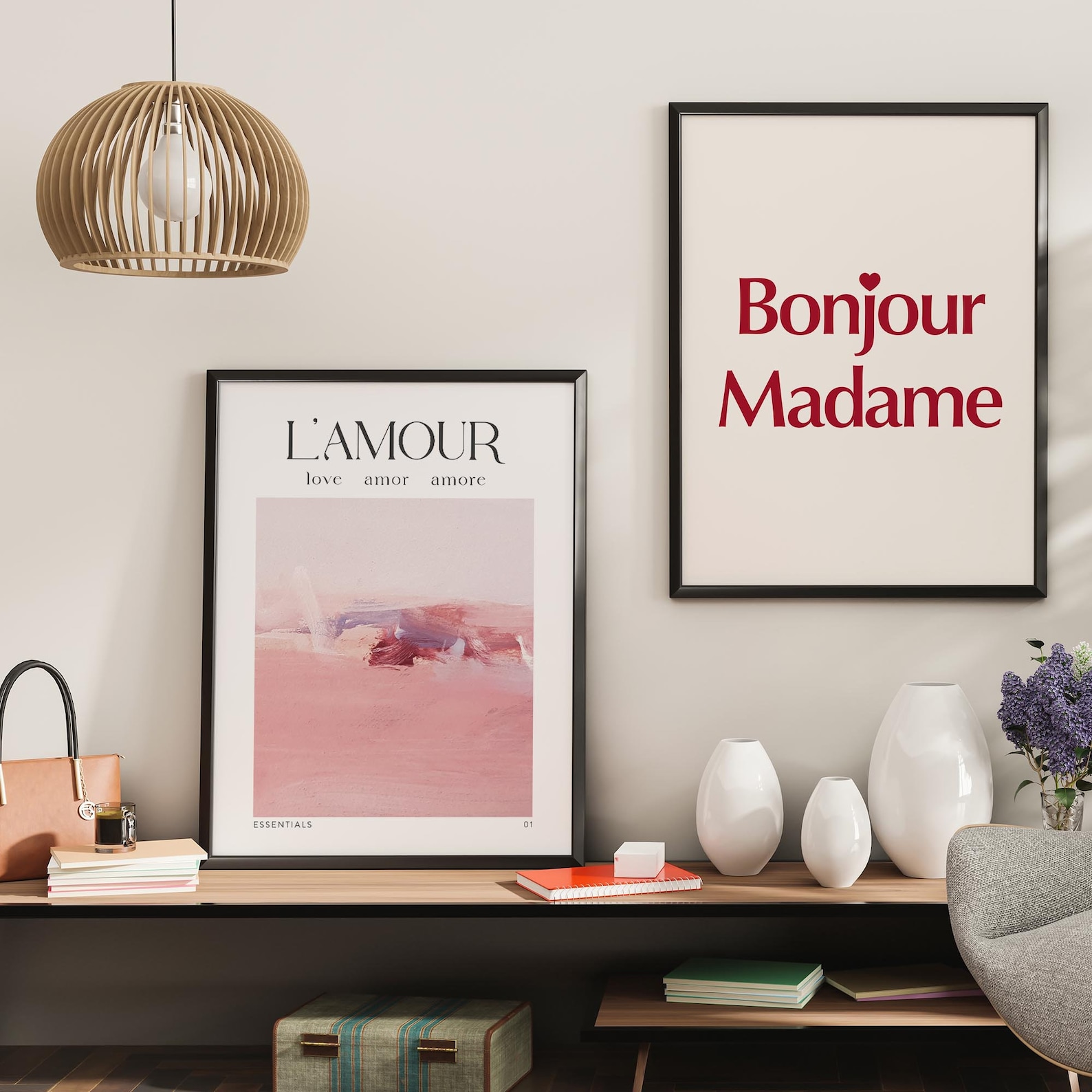 Bonjour Madame Print | French Words Poster | Vintage French Art ...