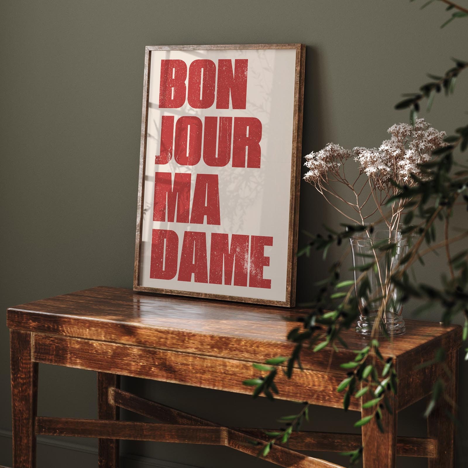 Aesthetic French Words Poster | Bonjour Madame Print | Printable ...