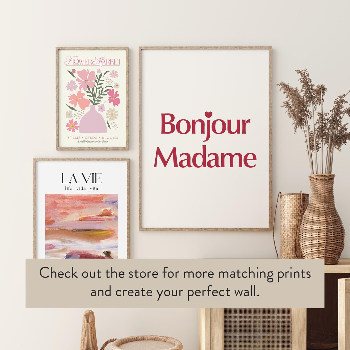 Bonjour Madame Print French Words Poster France Poster - Etsy