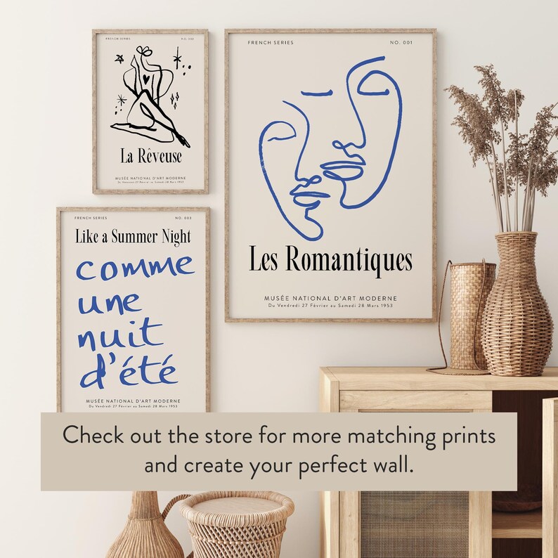 French Poster Set of 3 French Words Print Aesthetic Vintage France Art ...