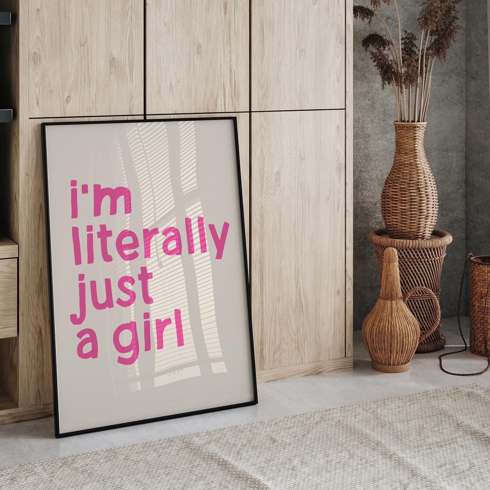 Trendy I'm Literally Just a Girl Print Girly Pink Poster, Aesthetic ...