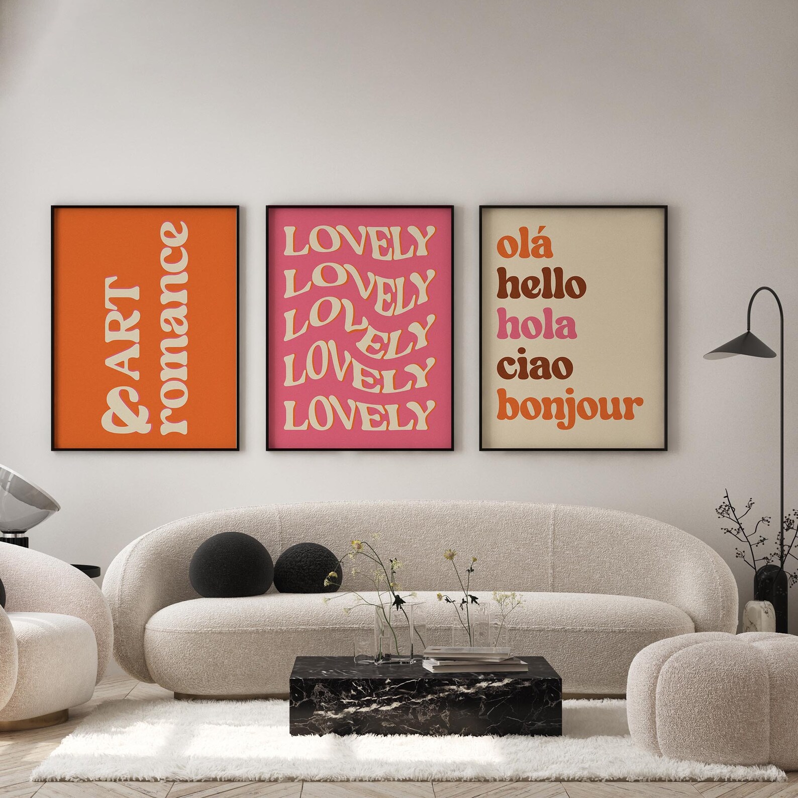 Aesthetic Feminine Print | Wall Art Set of 3 | Trendy Colorful Feminine ...