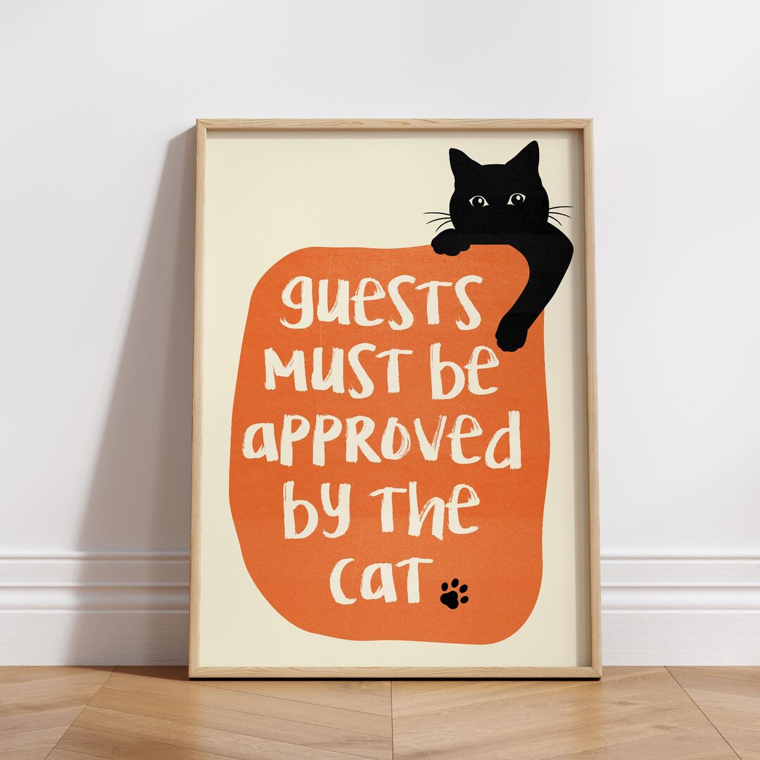 Aesthetic Cat Print, Cat Lover Art, Whimsy Cat Art, Cat Lady Print ...