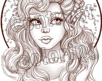 Lacey: Fairy Portrait Coloring Page With Printable Lineart HAND DRAWN ...