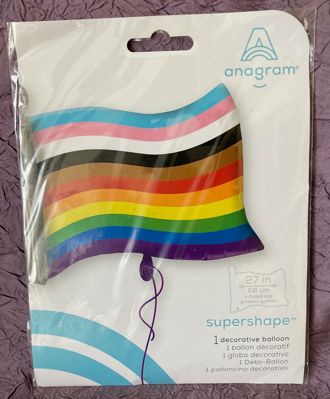 Rainbow Pride Large Flag Mylar Balloon Anagram Supershape 27 X 22 LQBTQ Gay Pride Free Shipping ...