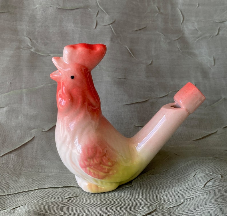 3 Vintage Porcelain Water Whistles - Owl, Rooster & Monkey - They Chirp ...