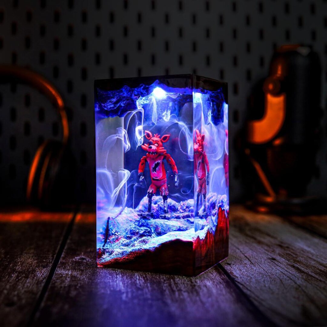 Halloween Foxy Fnaf Epoxy Lamp, Five Nights at Freddy's Resin Art Night ...