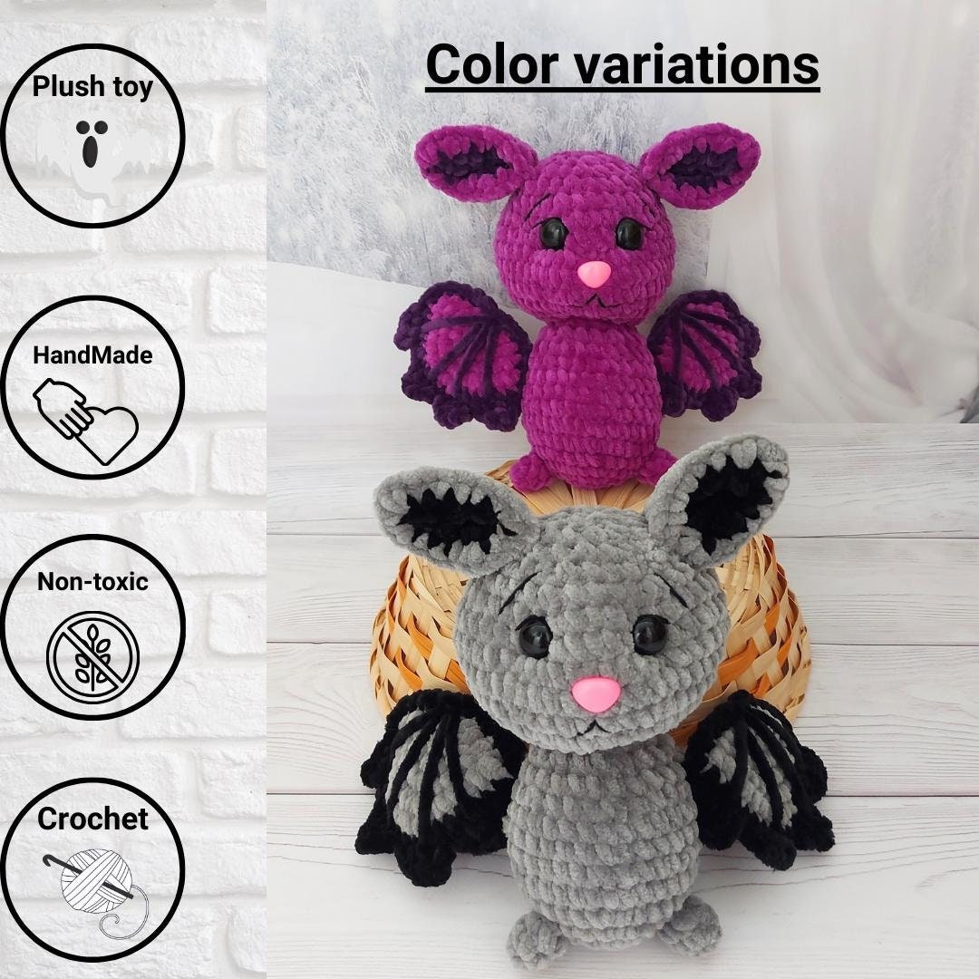 Customizable Bat Toy Cute Crochet Plush Gift for Halloween - Etsy