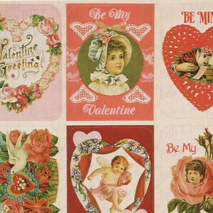 Victorian Valentine Clipart Sheet Vintage Valentine Printable Stickers ...