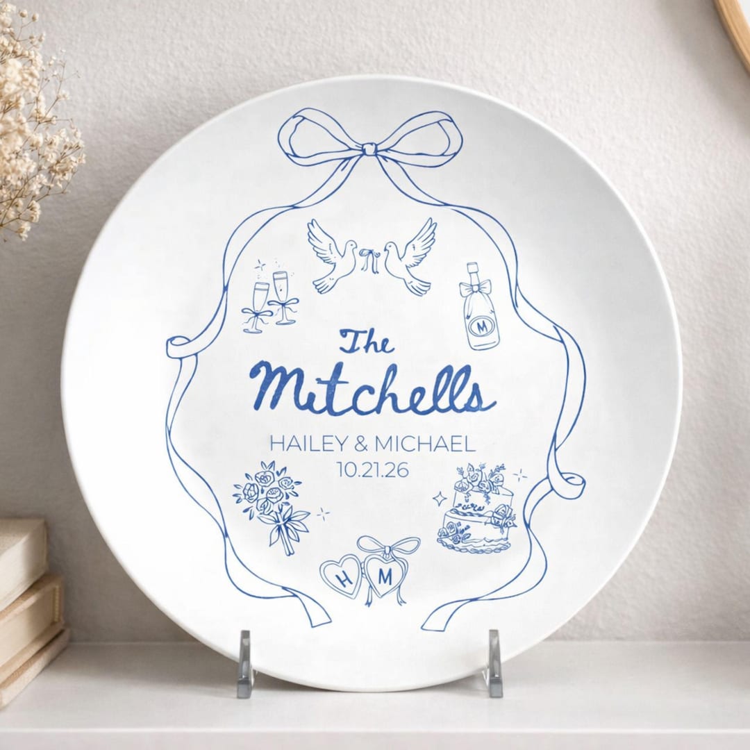 Custom Wedding Anniversary Keepsake Plate, Personalized Couple Gift ...