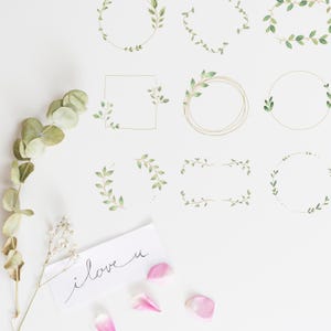 Floral Vine Frame SVG Floral Border Watercolor Vine Borders Wedding ...