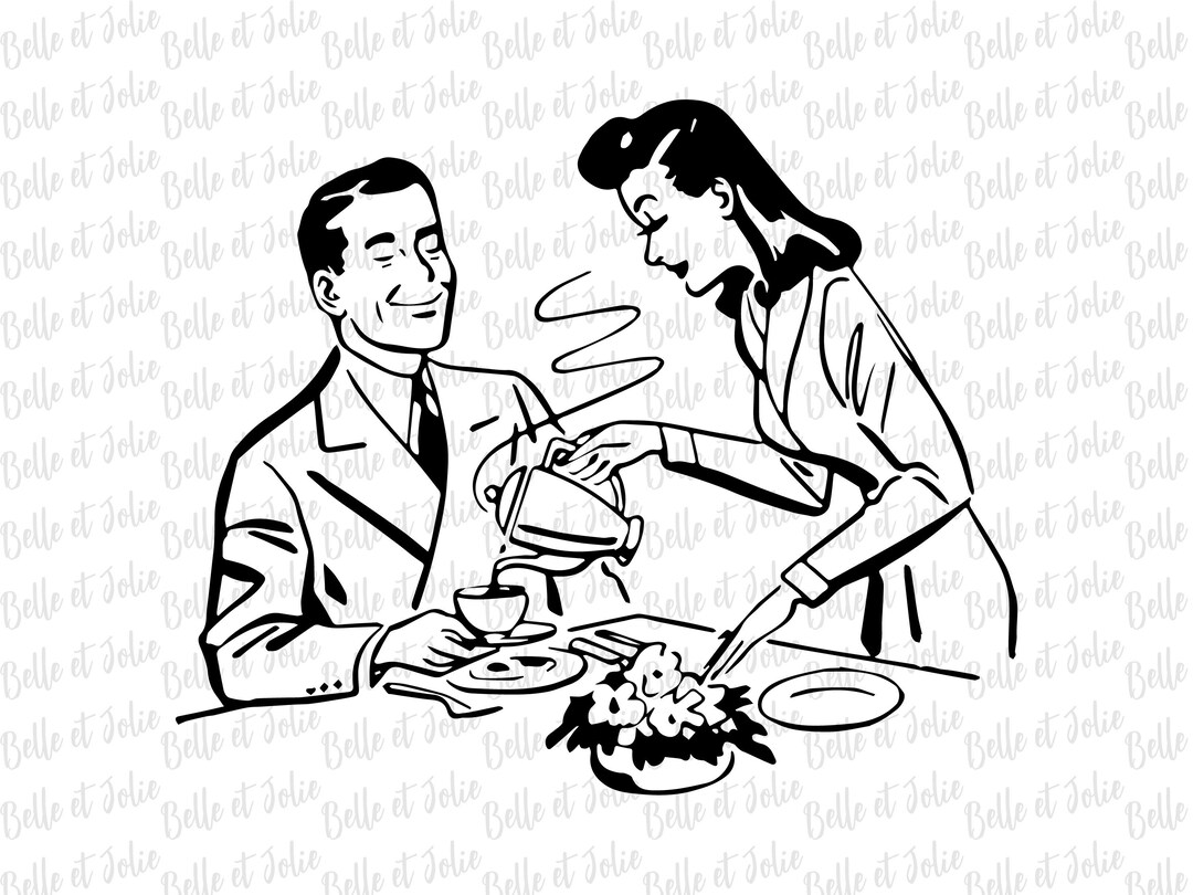 1950 Vintage Cartoon Vector, Retro Housewives, Housewife Humor Clipart ...