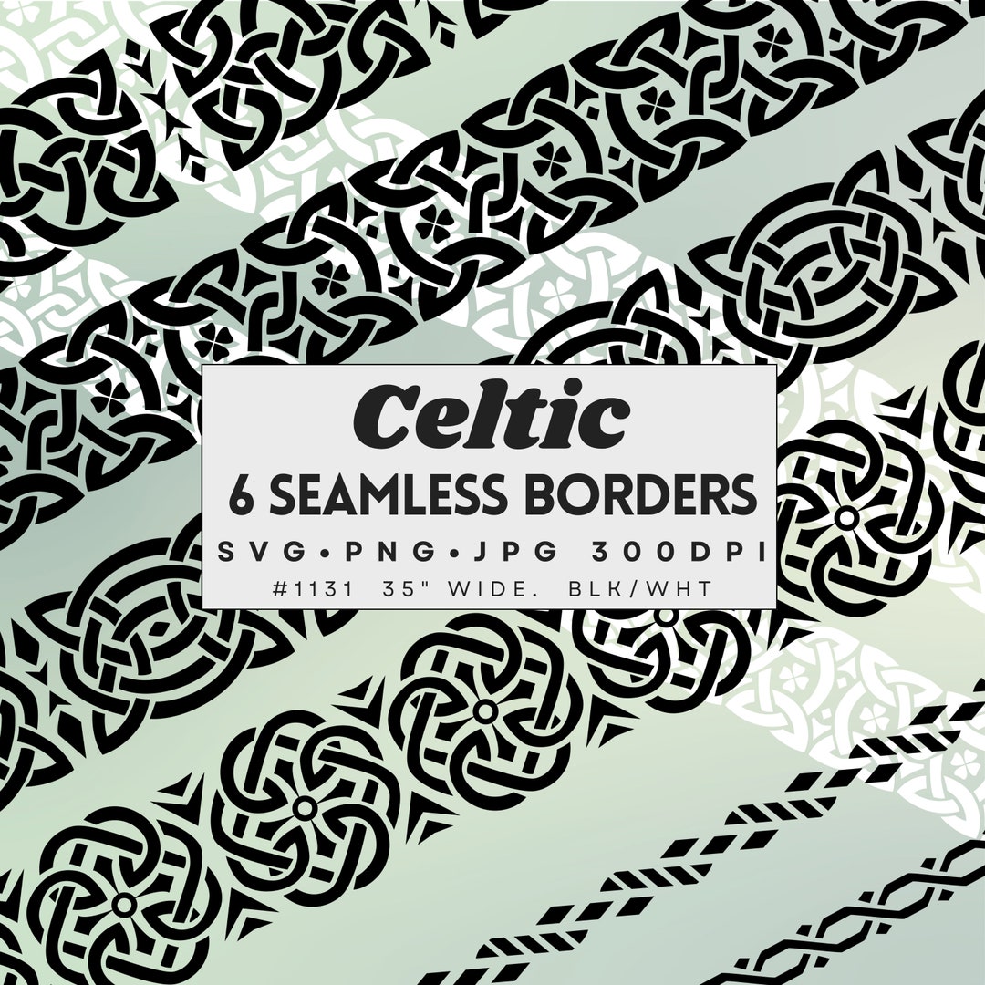 Celtic Borders Seamless SVG Celtic Band Clipart for Wedding Decor ...