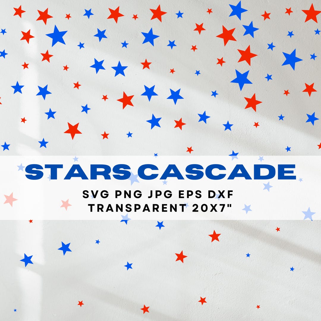 Stars SVG Design Patriotic Star Clipart Cascading Stars for Red Blue ...