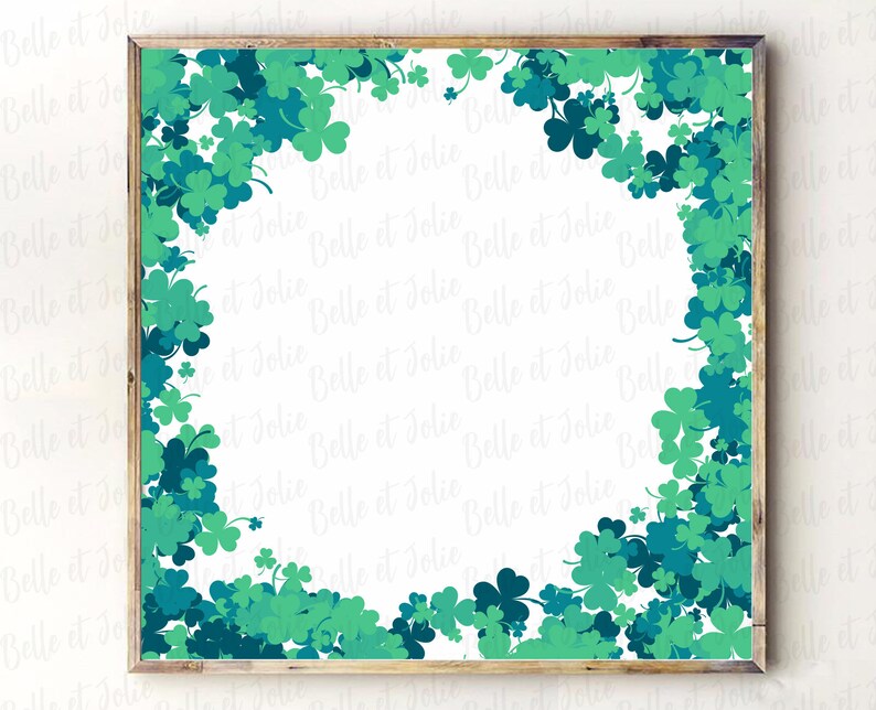 Shamrock Frame SVG Square Clover Frame Shamrock Border - Etsy