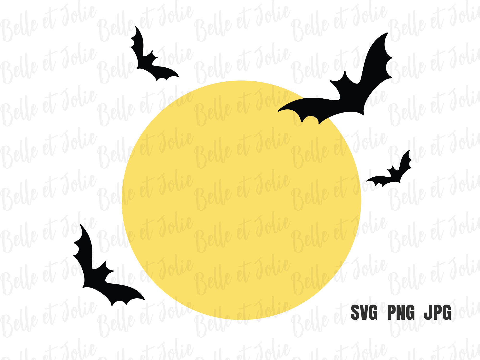 Halloween Moon Bats Clipart Halloween Clipart Bats - Etsy