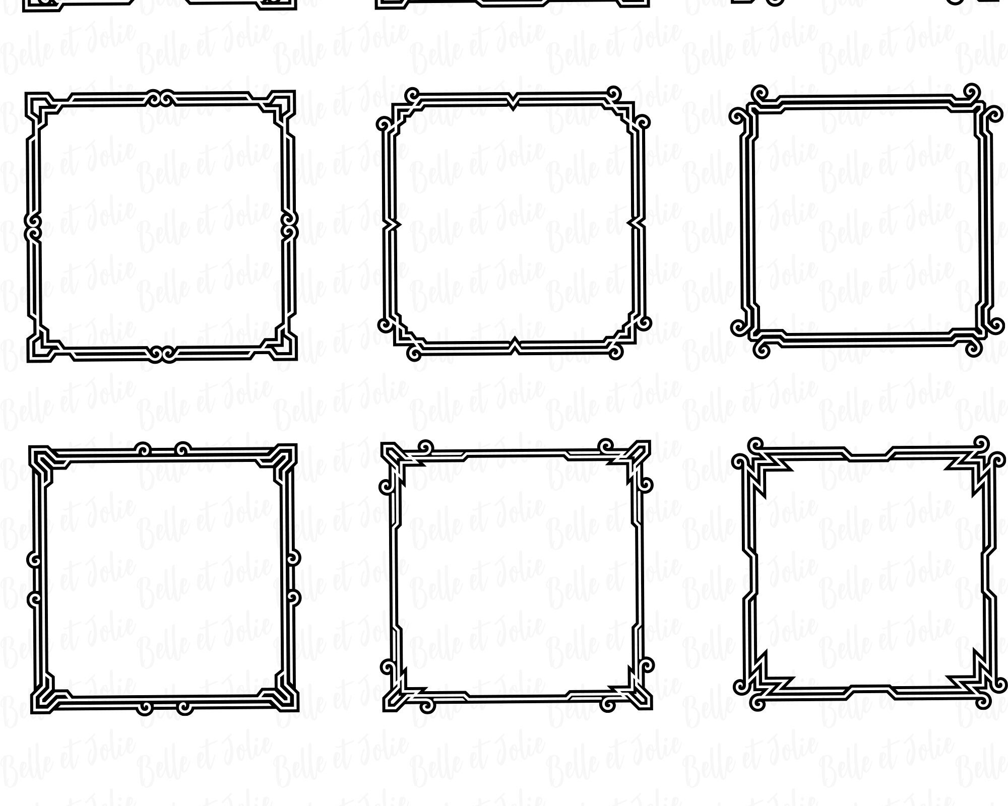 Art Deco Square Frames SVG Wedding Frame Clipart Art Nouveau - Etsy Canada