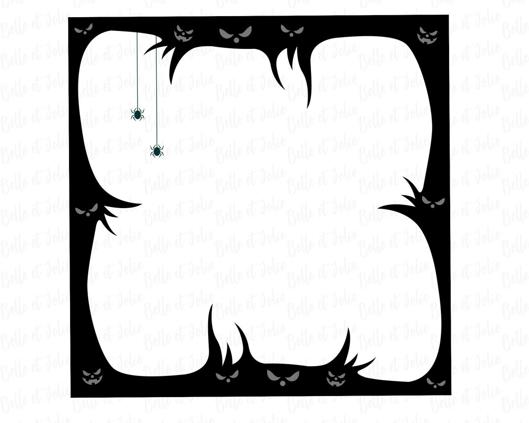 Spooky Halloween Square Frame SVG, Vector Halloween Border PNG ...