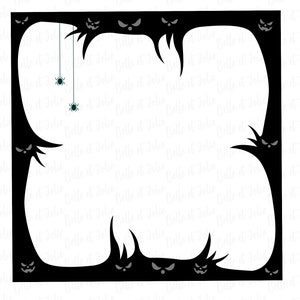 Spooky Halloween Square Frame SVG, Vector Halloween Border PNG ...