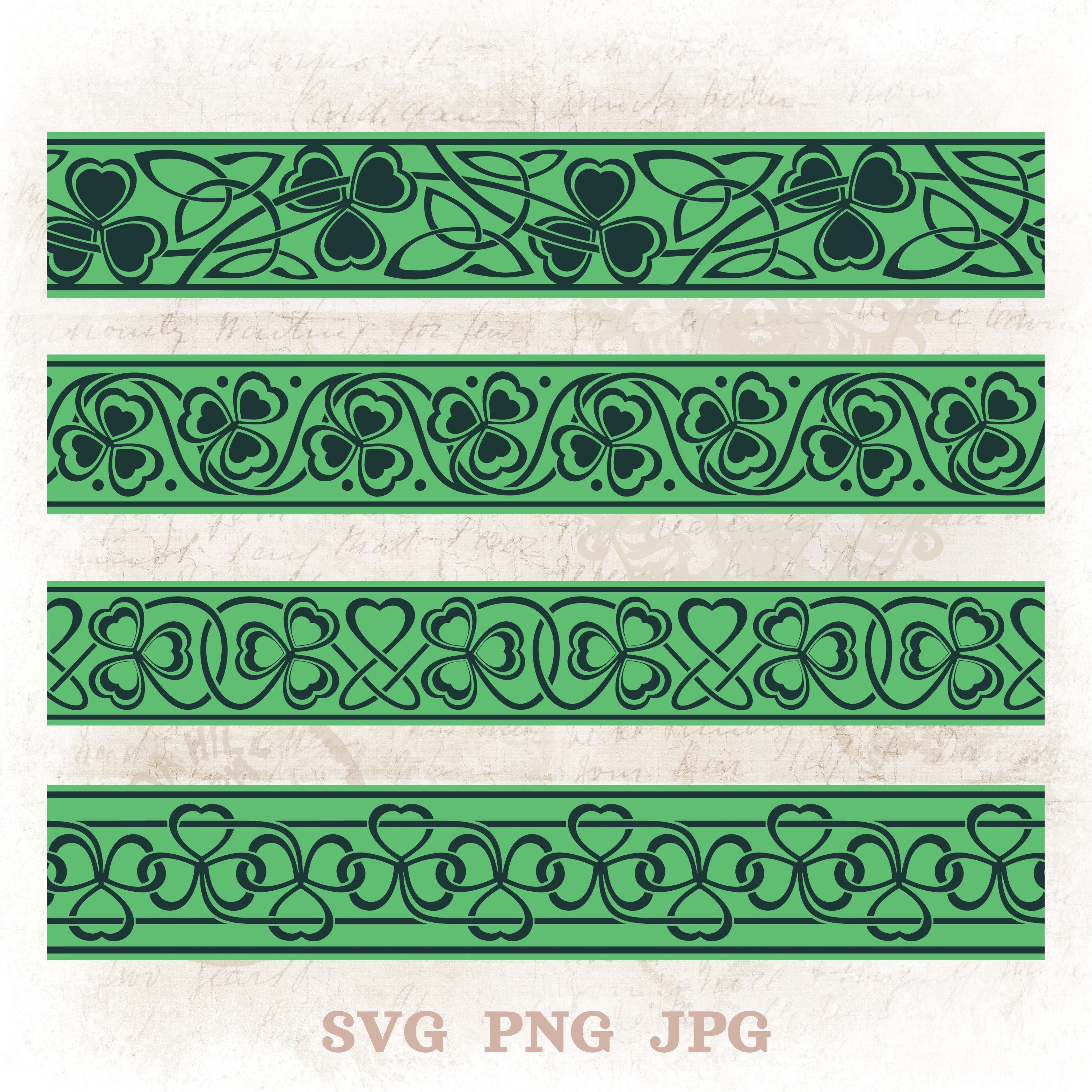 Celtic Borders SVG Seamless Shamrock Divider for Irish Design Celtic ...