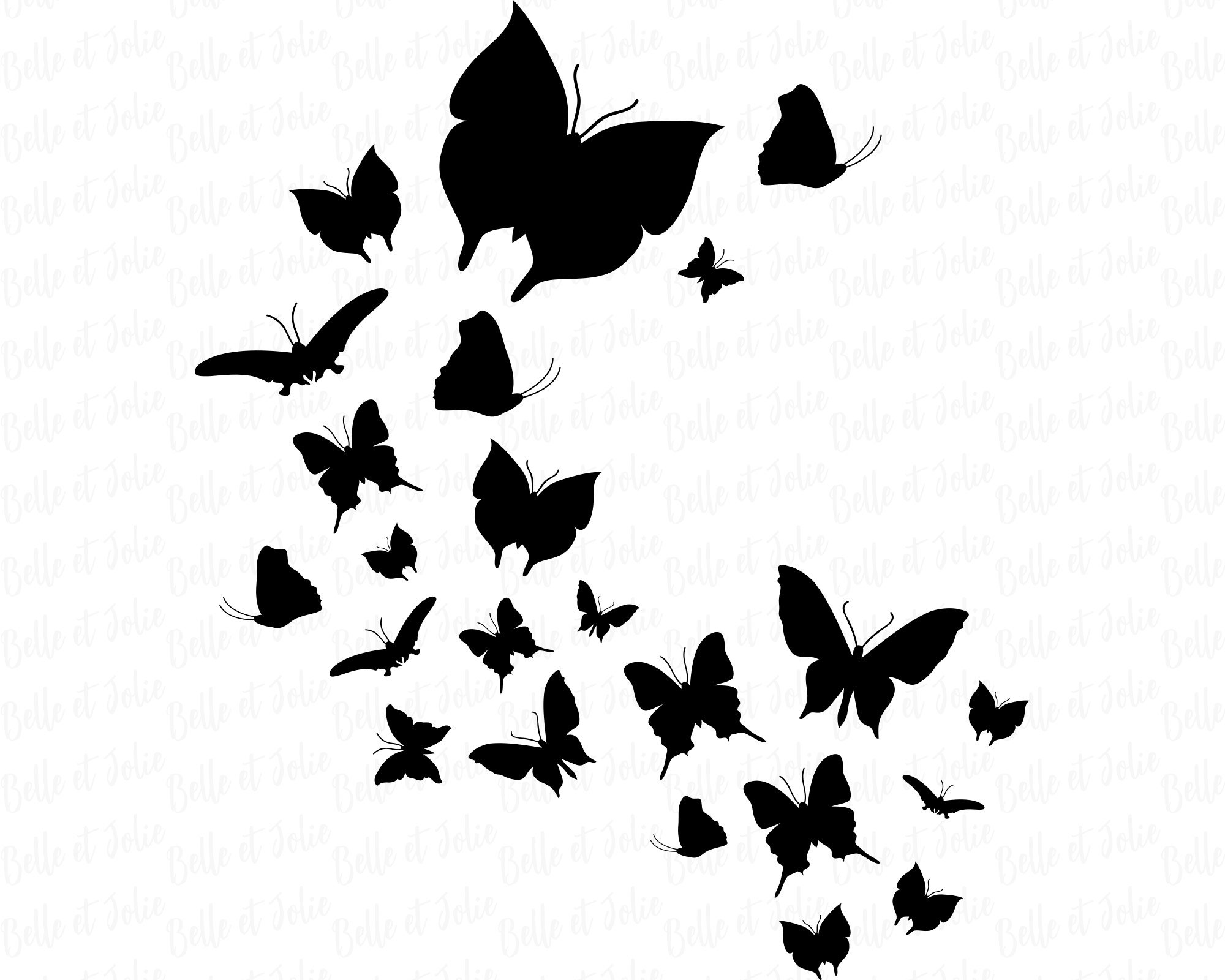 Butterflies Flying Butterflies SVG Butterfly Clipart Spring - Etsy