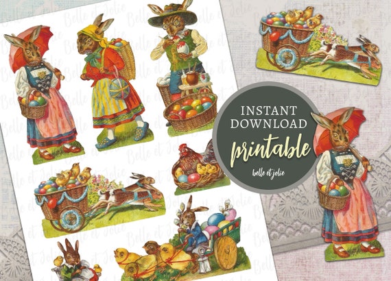 Vintage Victorian Easter Clipart Easter Ephemera Easter | Etsy