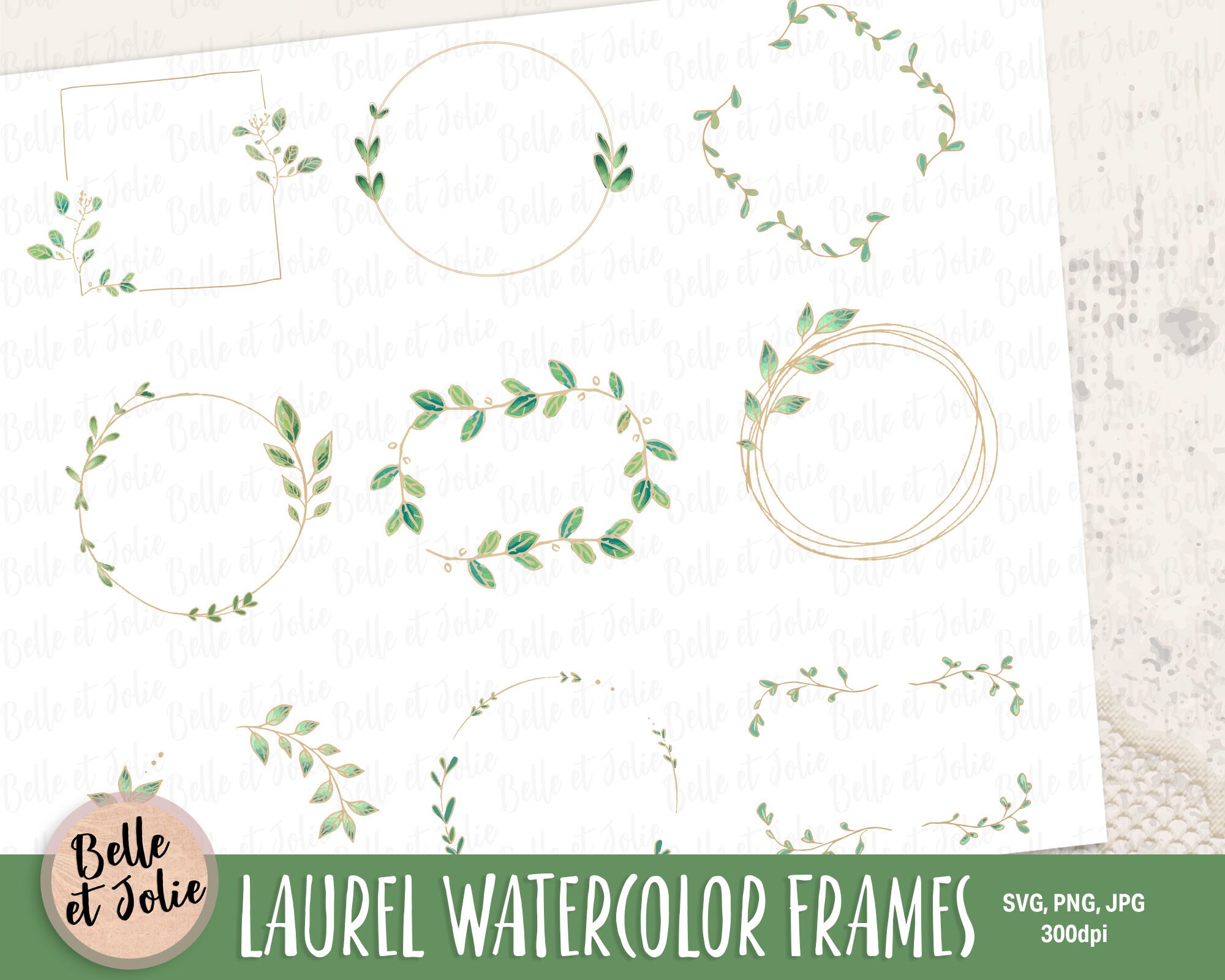 Floral Vine Frame SVG Floral Border Frame Svg Watercolor - Etsy