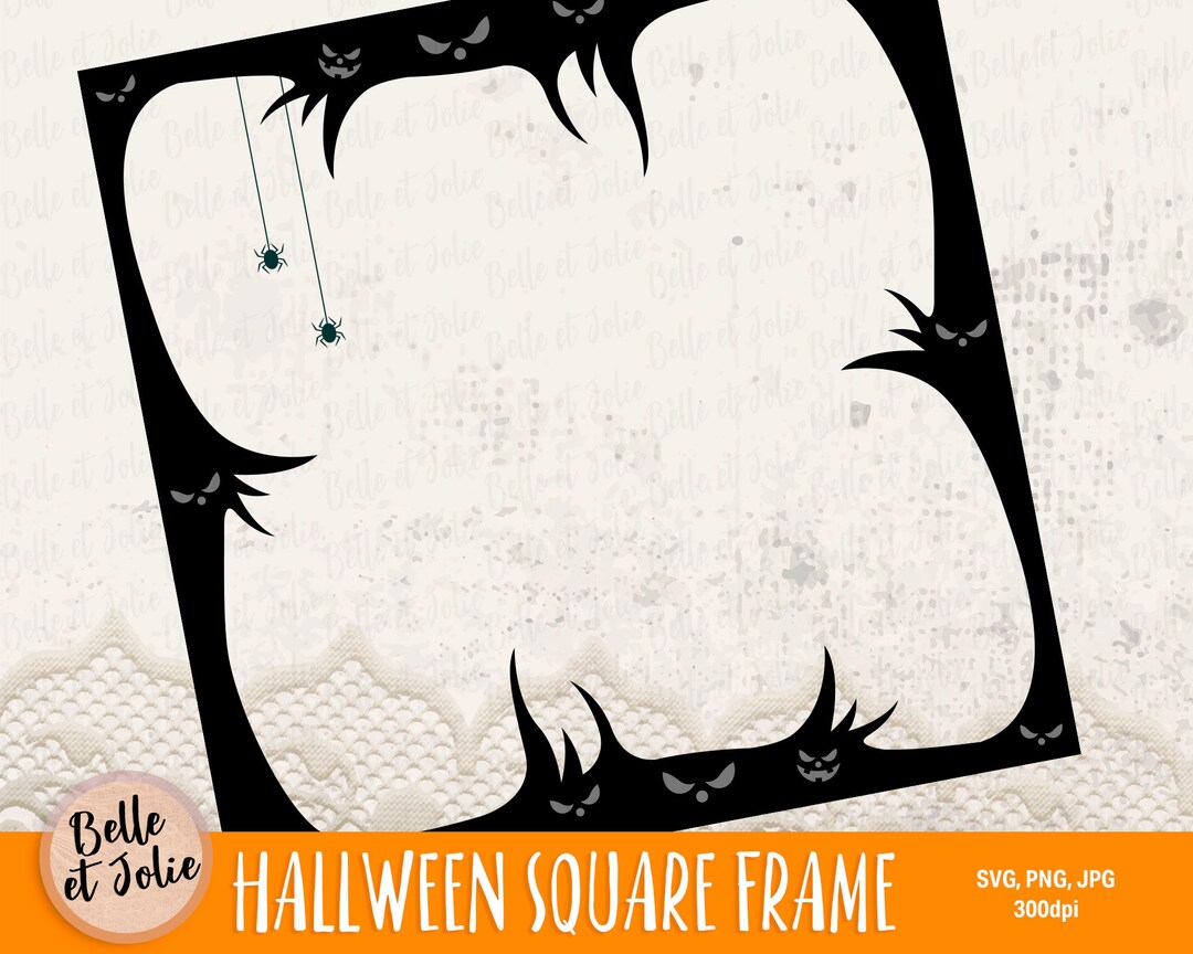 Spooky Halloween Square Frame SVG Vector Halloween Border - Etsy