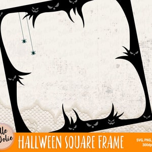 Spooky Halloween Square Frame SVG, Vector Halloween Border PNG ...