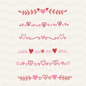 Valentine Dividers SVG, Heart Borders, Love Dividers PNG, Valentine ...