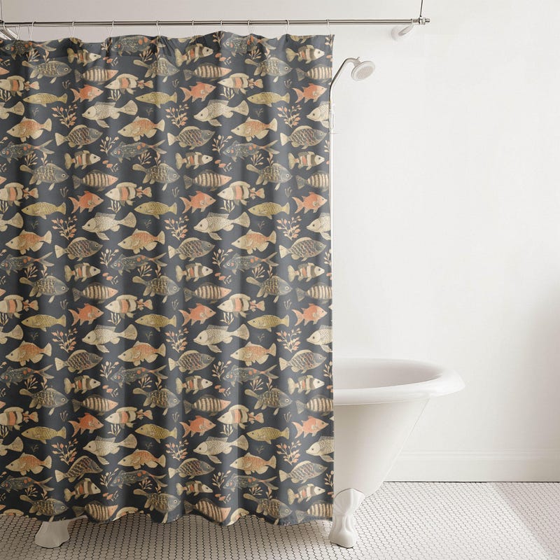 Fish Shower Curtain - Etsy
