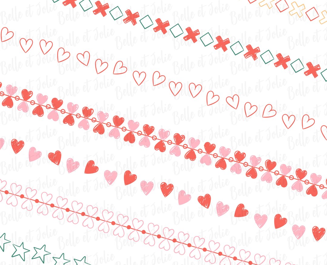Valentine Borders SVG Heart Clipart Heart Border Valentine Clipart ...