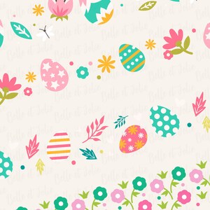 Easter Egg Floral Seamless SVG Border, Easter Borders PNG, Easter ...