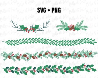Holly Divider Svg | Etsy