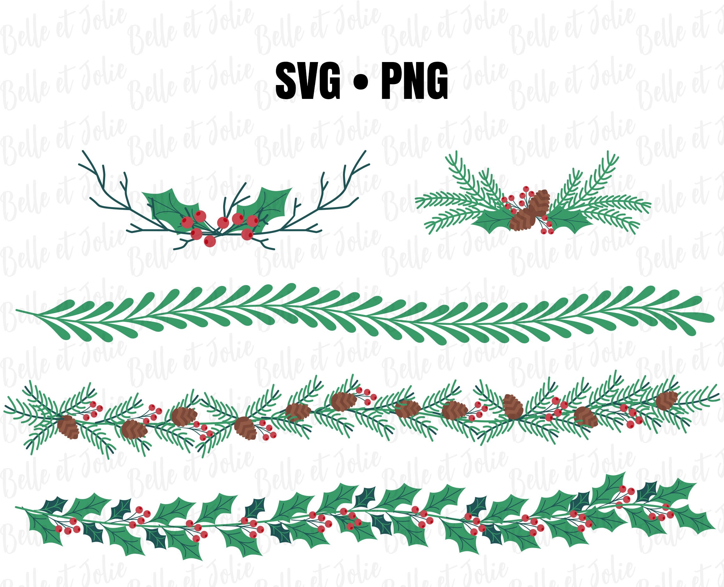 Christmas Holly Border Clipart