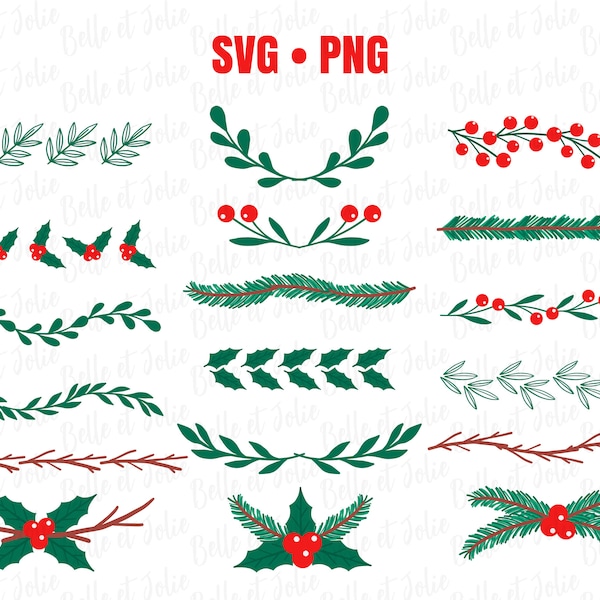 Holly Divider Svg - Etsy