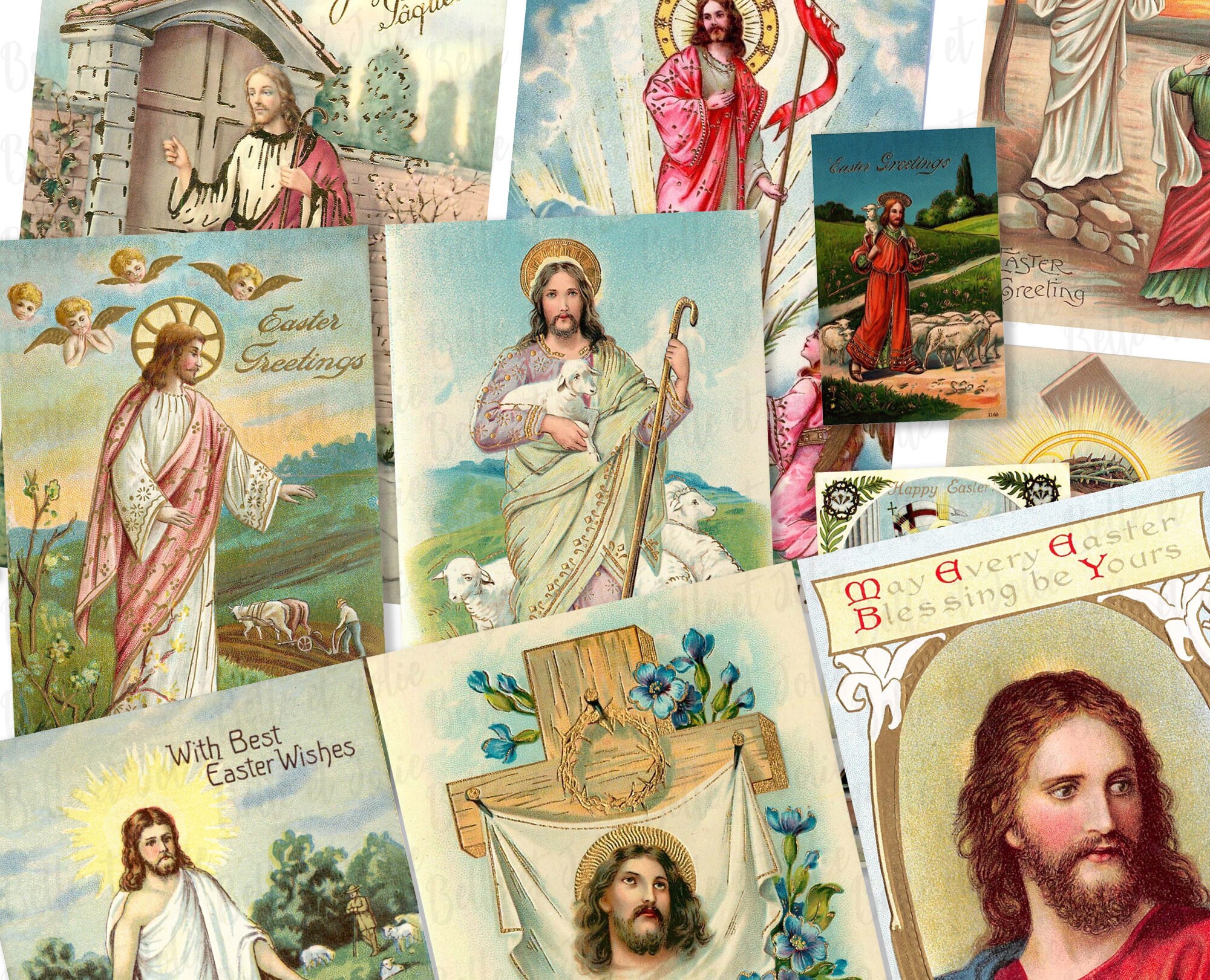 Jesus Religious Clipart Digital Easter Graphics Jesus Postcards ...