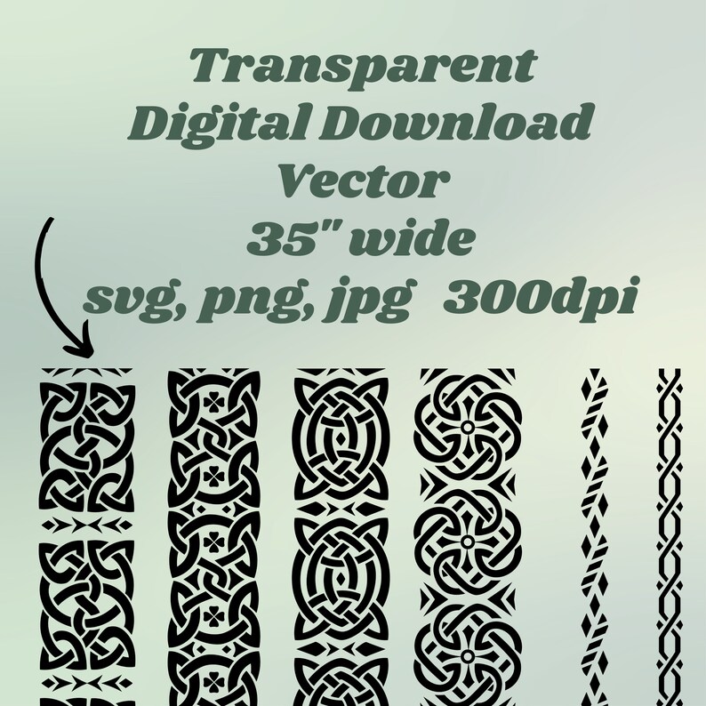 Celtic Borders Seamless SVG Celtic Band Clipart for Wedding Decor ...