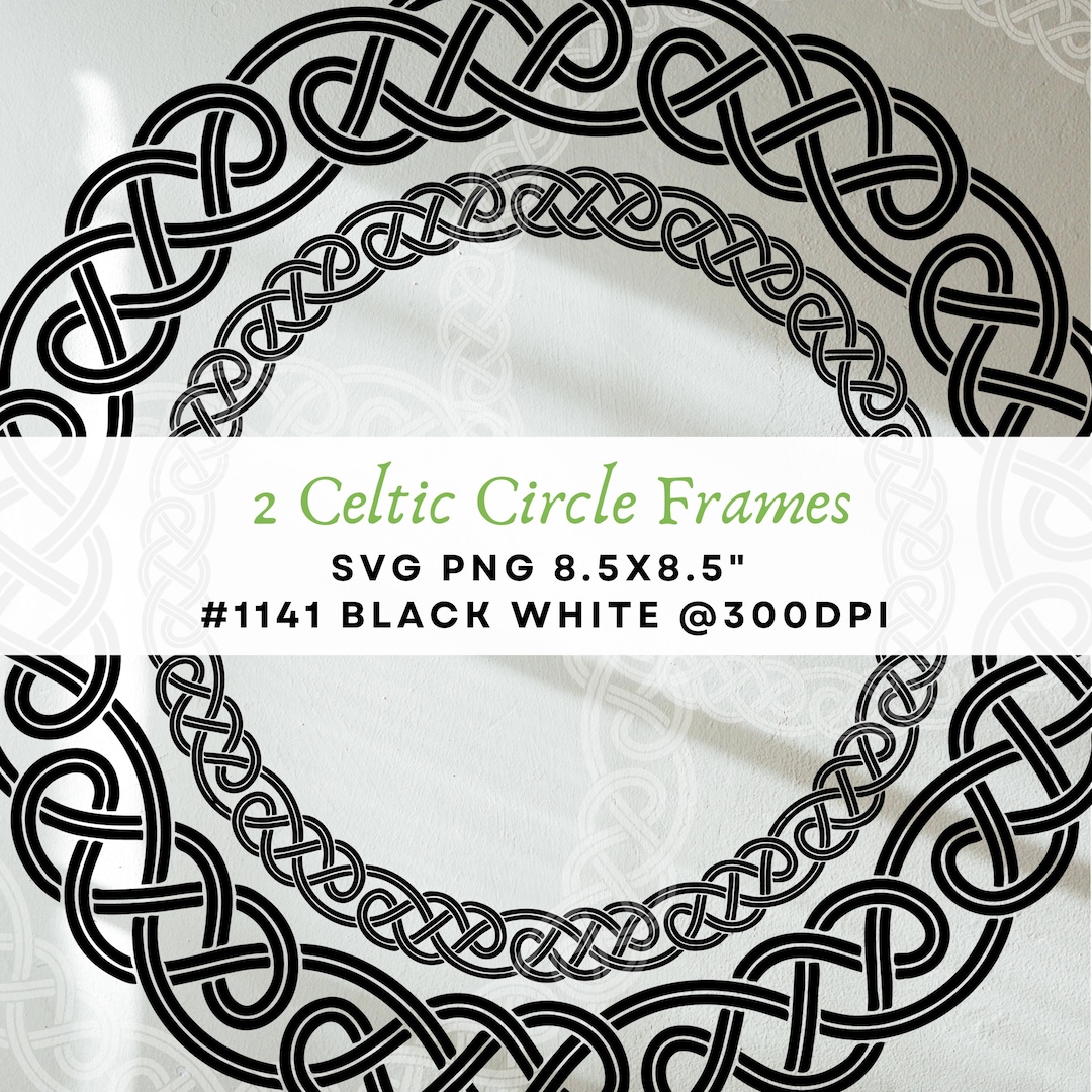Circle Celtic Border SVG Celtic Knot Frame Celtic Decor for Wedding Circle Frame PNG Decorative ...