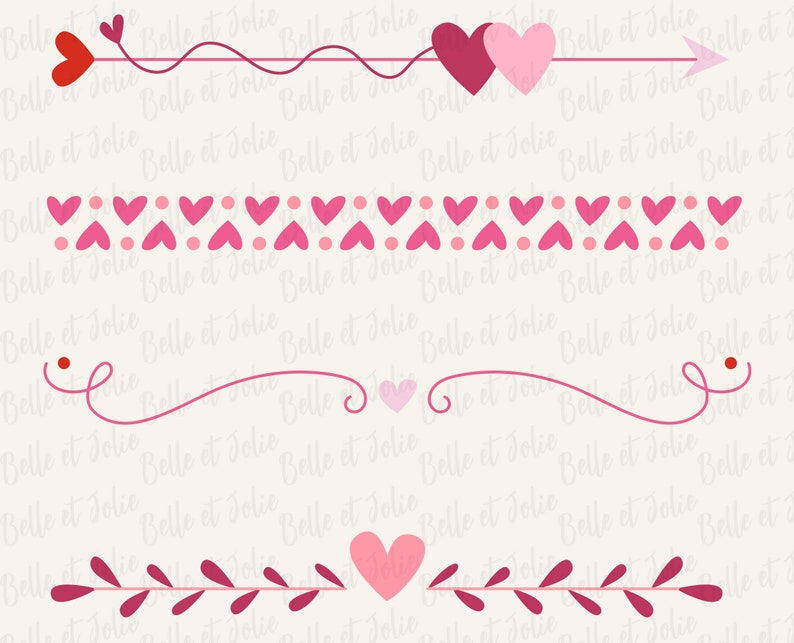 Heart Flourish Svg Arrow Borders SVG Love Dividers PNG - Etsy