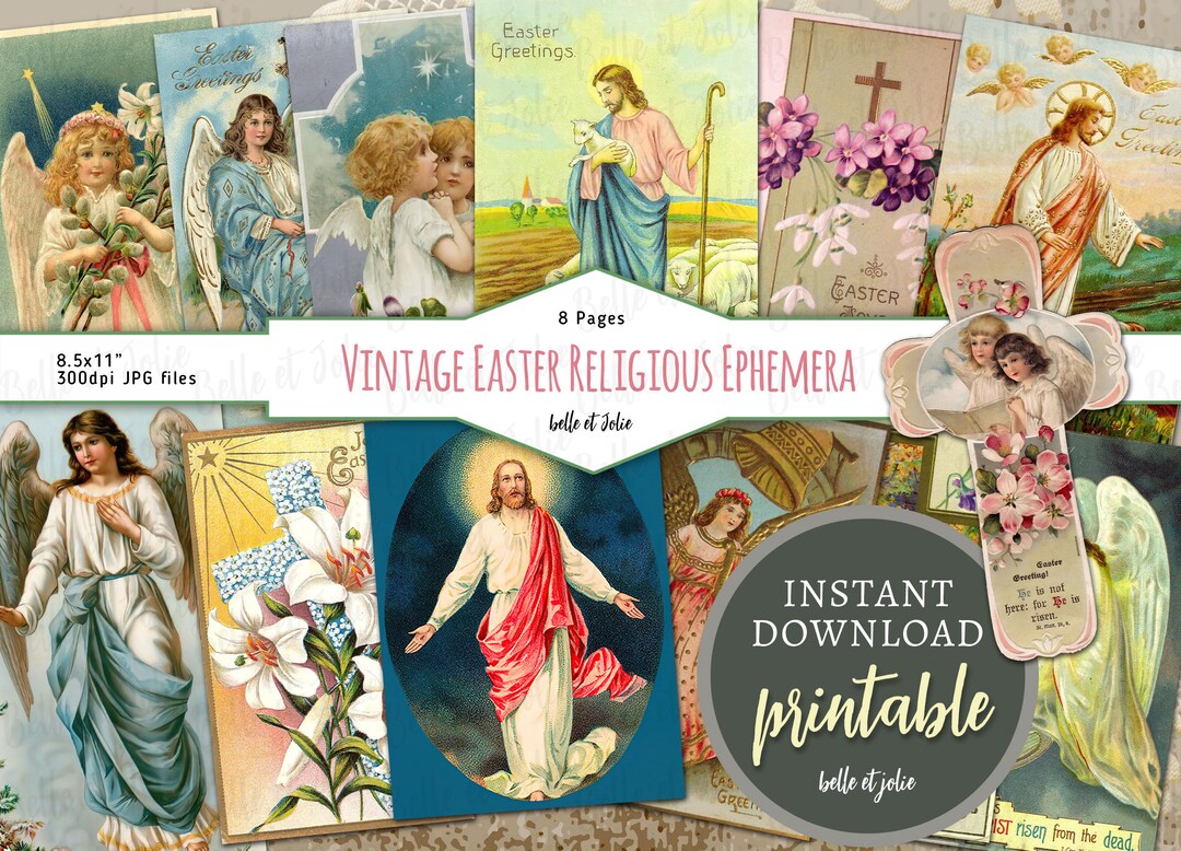 Vintage Easter Religious Digitals Vintage Easter Ephemer Bible Jesus ...