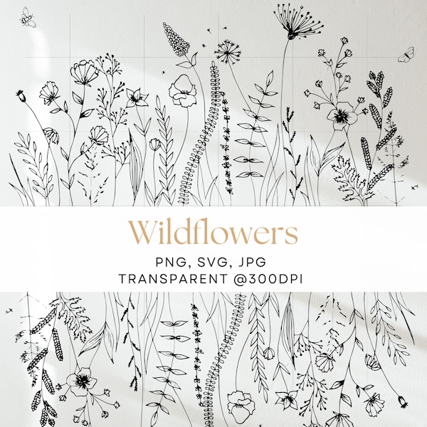 Wildflower Doodle - Etsy