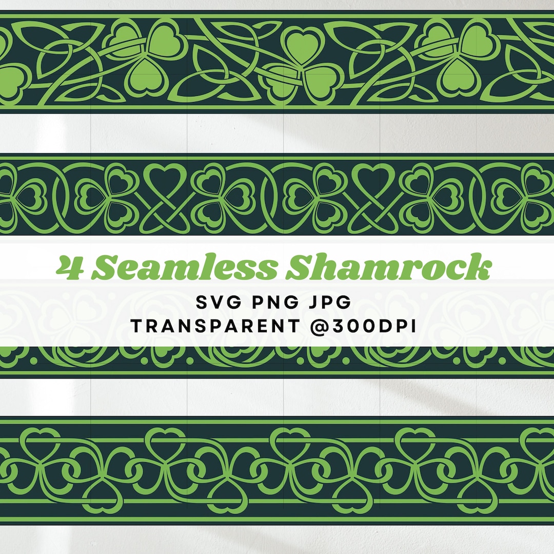 Celtic Borders SVG Seamless Shamrock Divider for Irish Design Celtic ...